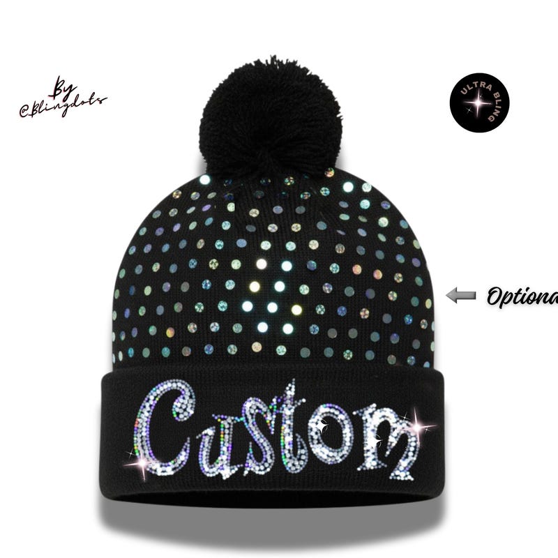 Rhinestone Beanie - Etsy
