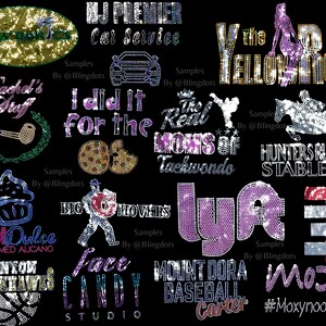 Custom Bling Iron on Transfer, Personalized Decal Team Company Logo ...