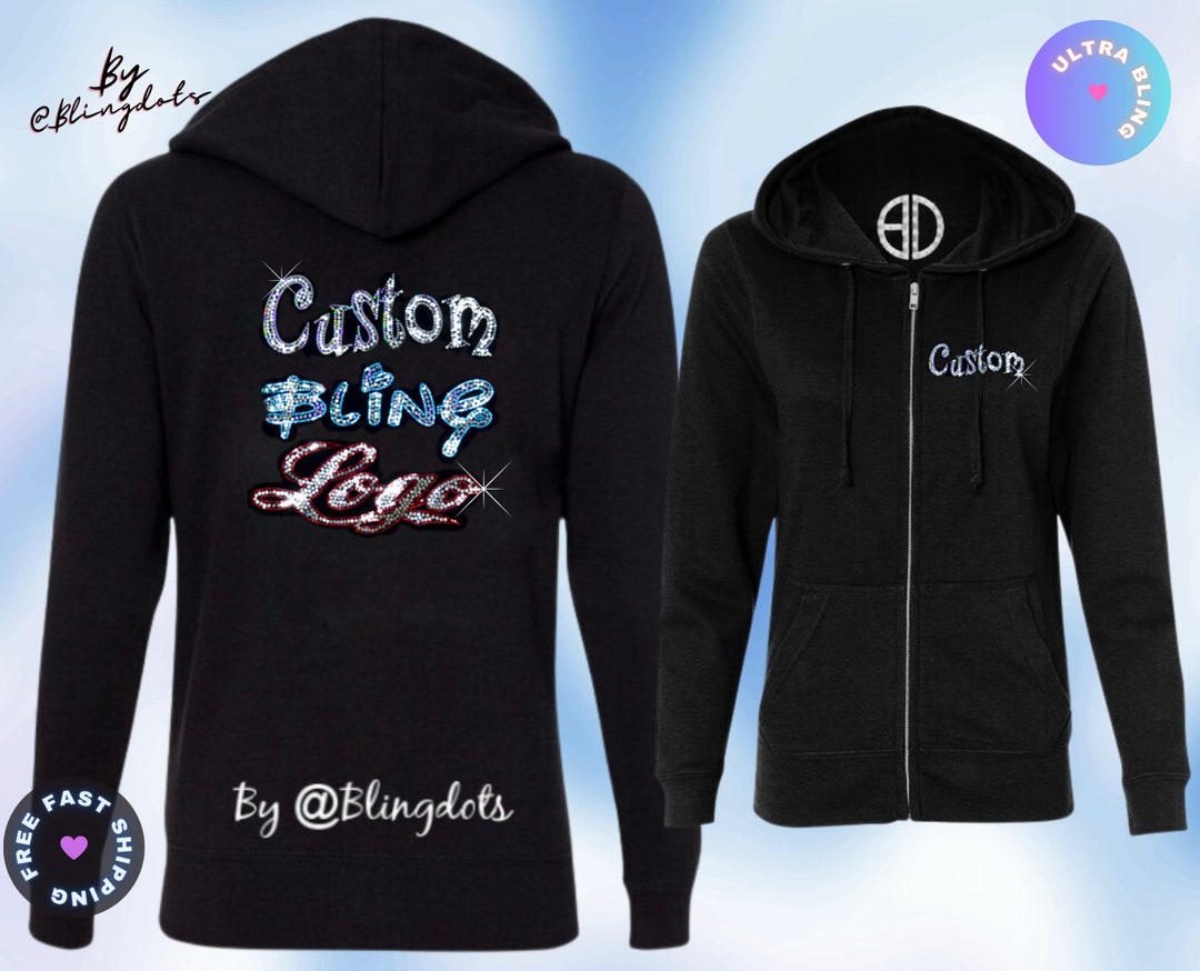 Custom Bling Zipper Hoodie Glittery Unisex Sequin Hoodie With ...