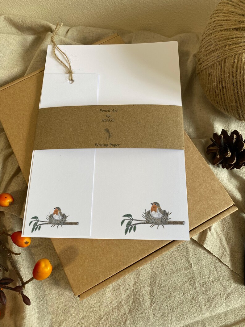 Personalised Robin Illustration Stationery Set – Birds Writing Paper ...