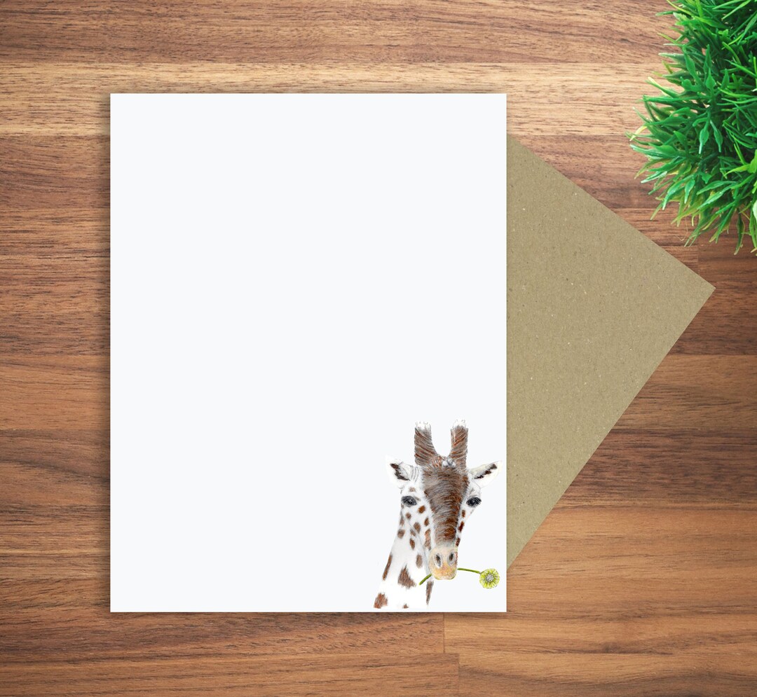 Giraffe Letter Writing Set, Letter Writing Paper and Envelopes, Writing ...