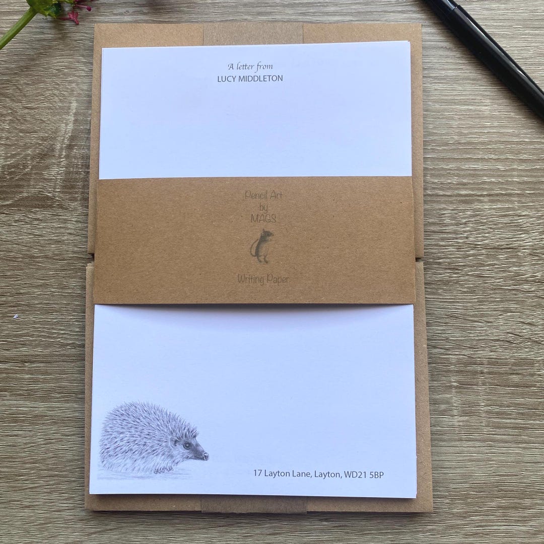 Hedgehog Letter Writing Set, Letter Writing Paper and Envelopes ...