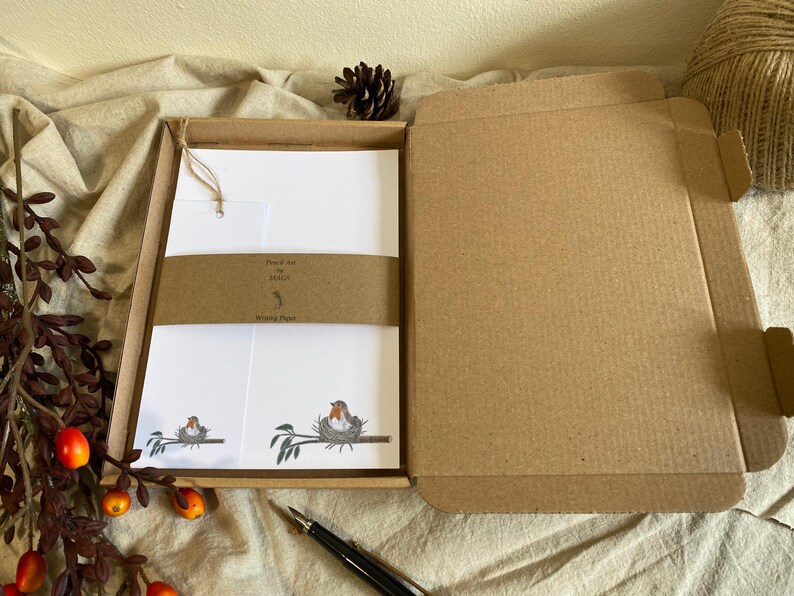 Personalised Robin Illustration Stationery Set – Birds Writing Paper ...