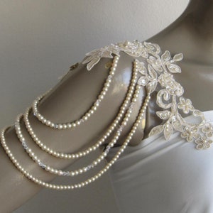 Beige Pearl Lace Bridal Strap/detachable Lace Straps, Shoulder Straps ...