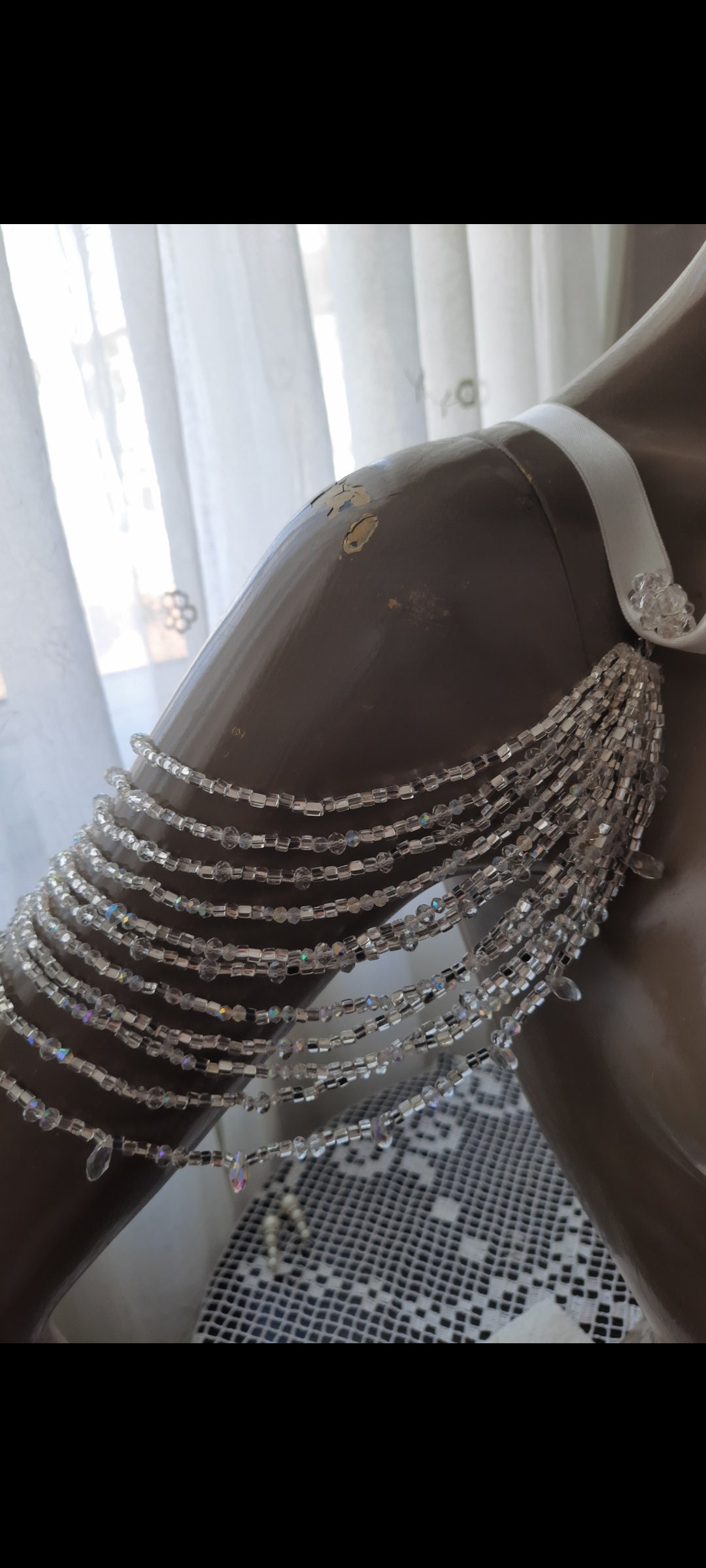 Bridal Shoulder Jewelry, Wedding Dress Straps, Bead and Crystal Straps ...