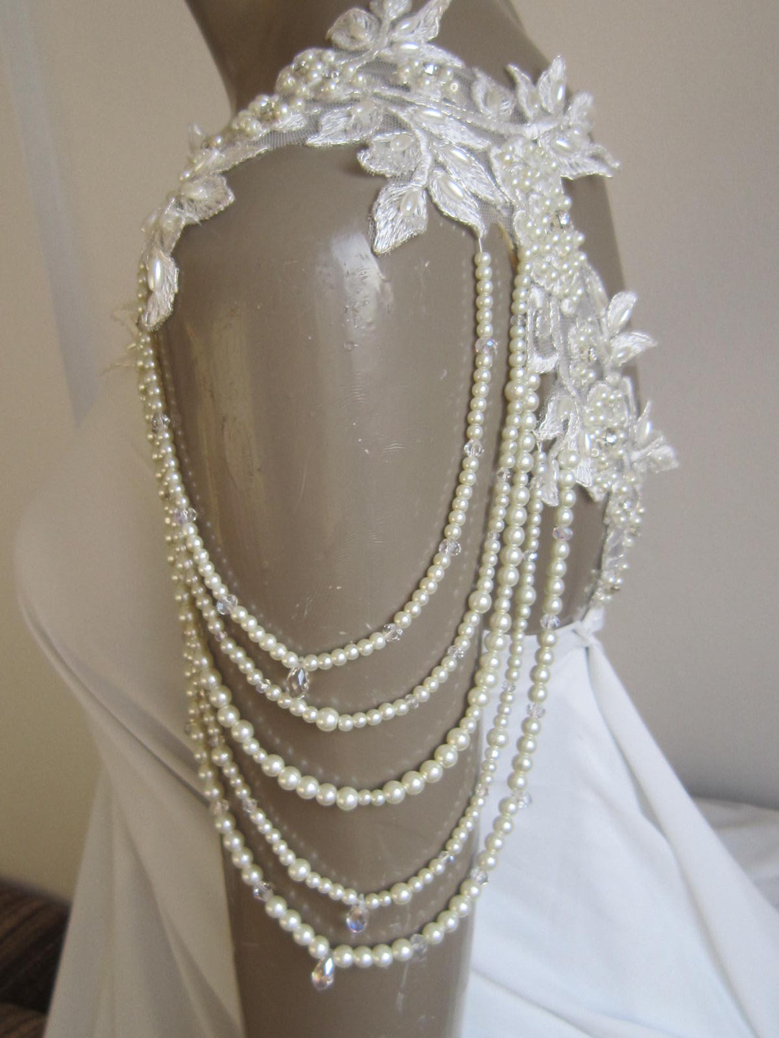 Pearl Straps Pearl Applique Shoulder Beading Pearl Cap | Etsy