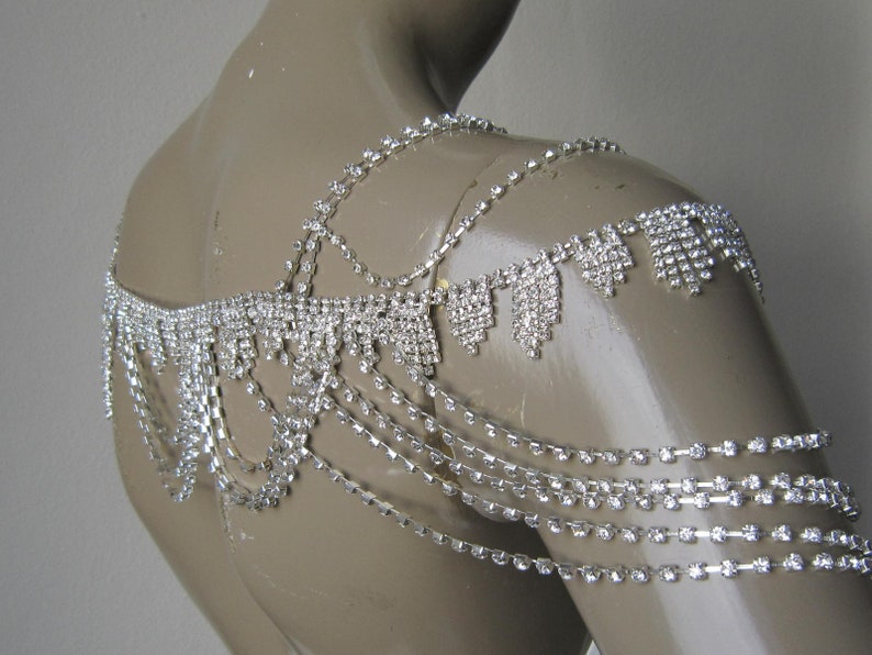 Wedding Shoulder Necklace Rhinestone Crystal Shoulder - Etsy