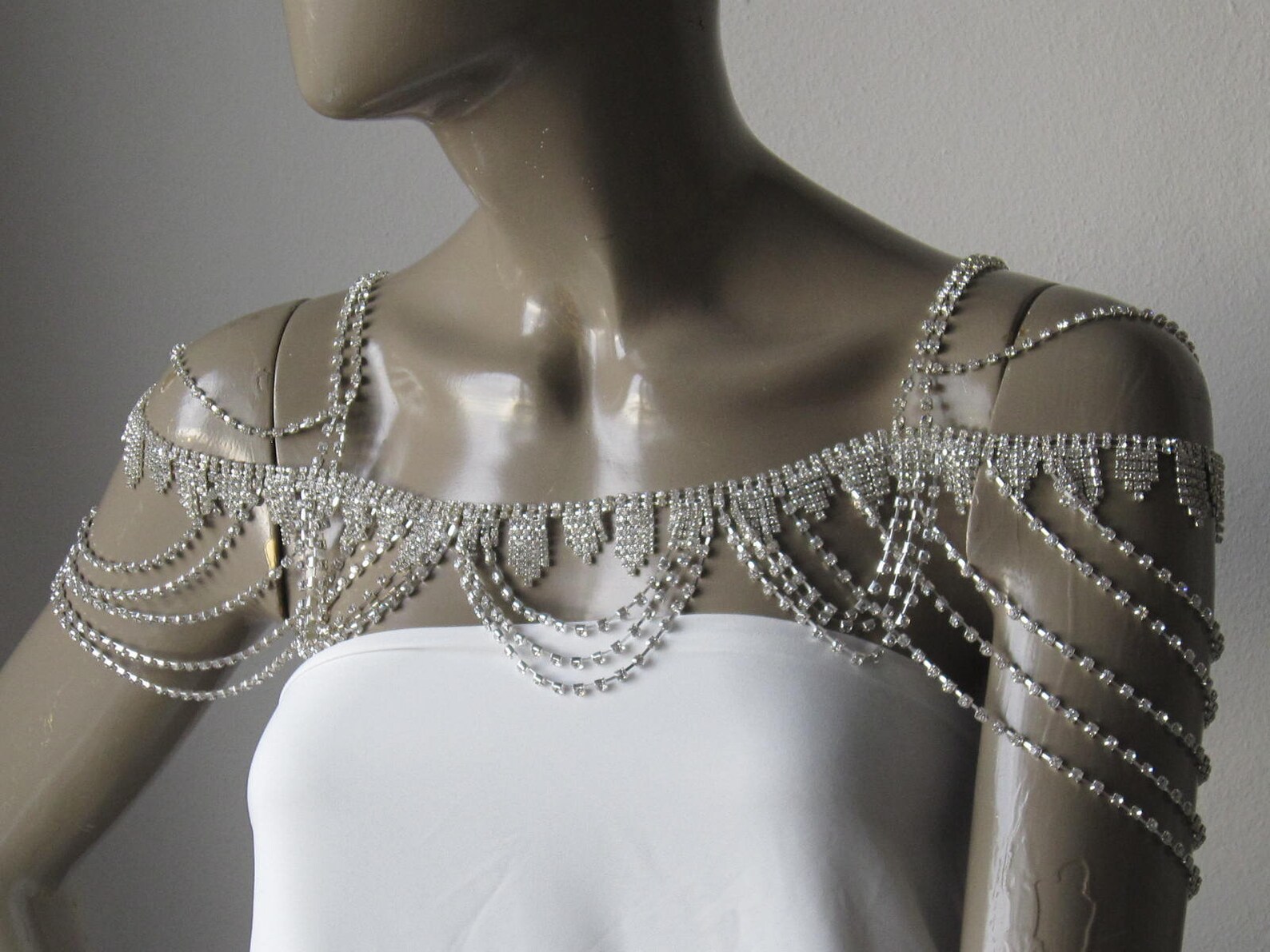 Wedding Shoulder Necklace Rhinestone Crystal Shoulder - Etsy