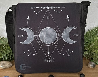 CROSSBODY BAG Black Rabbit Moon Birthday Whimsical Crescent - Etsy