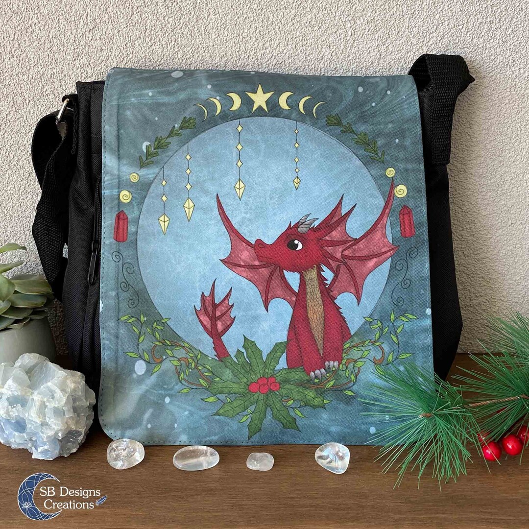 Red Dragon Shoulder Bag | Little Dragon Messenger Bag | Yule Dragon ...