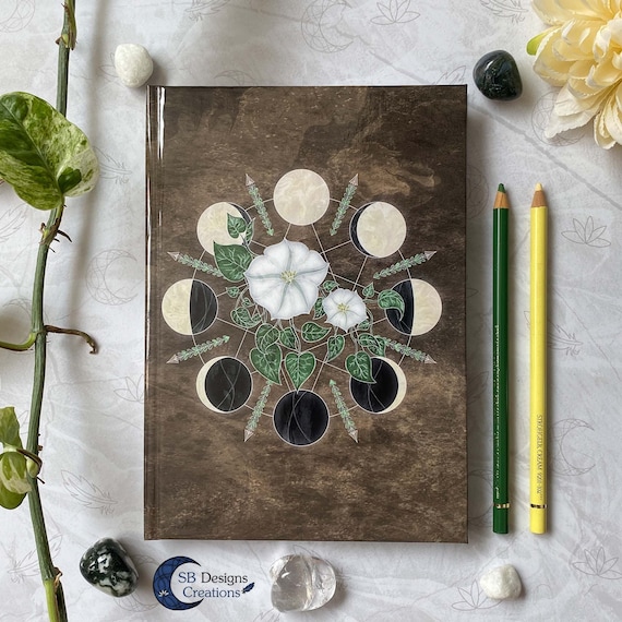 Moon Cycle Journal A5 Brown Notebook Hardcover Moon Phases | Etsy