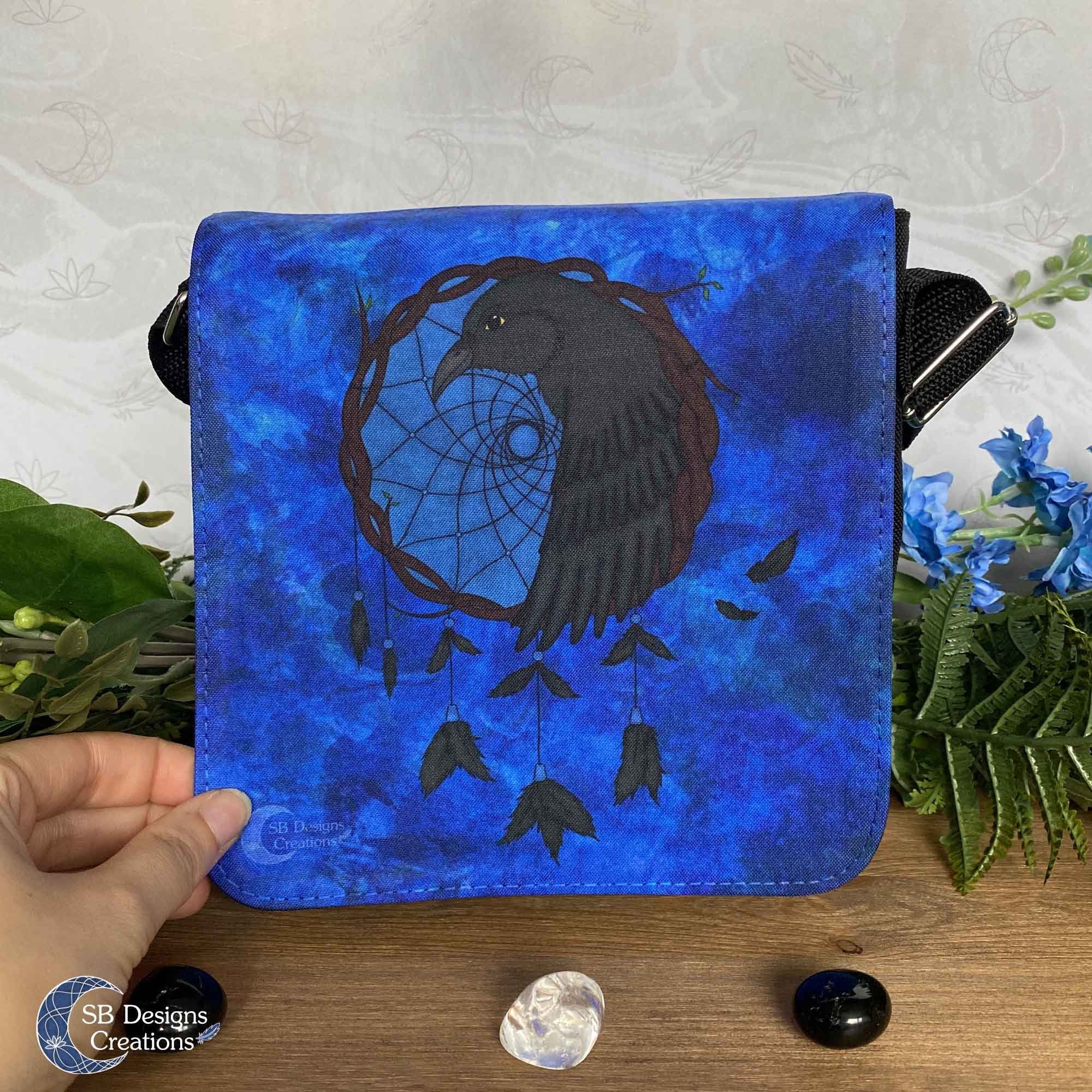 Raven Dream Catcher Bag | Fabric Shoulder Bag | Fantasy Art Raven ...