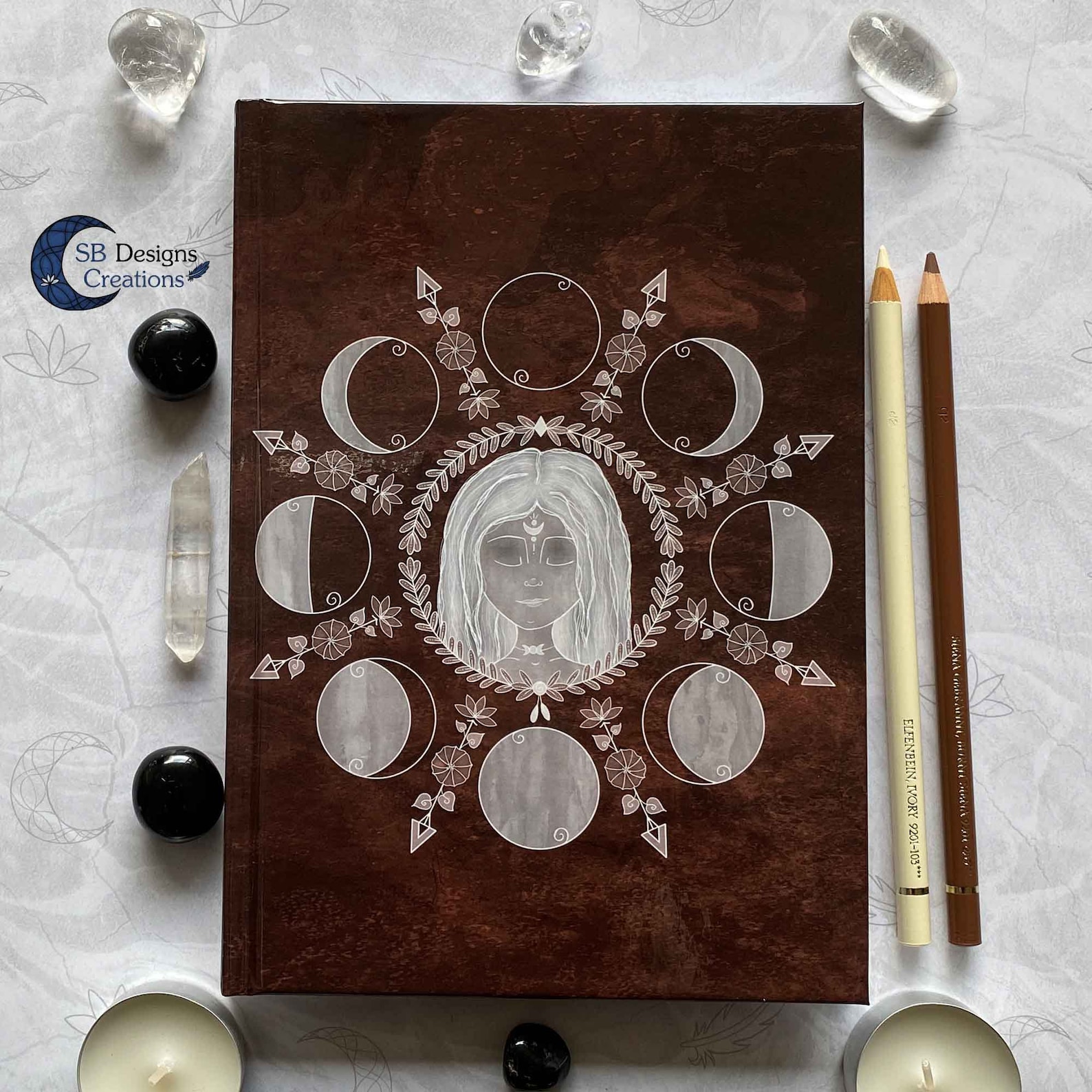 Moon Phases Journal Moongoddess Moon Magic Notebook A5 | Etsy