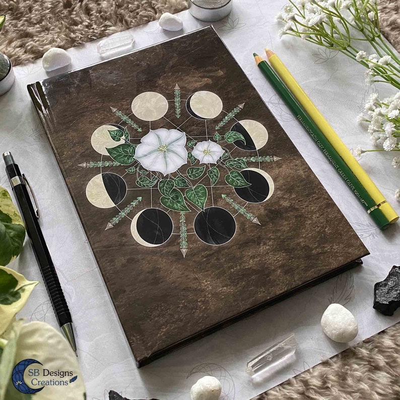 Moon Cycle Journal A5 Brown Notebook Hardcover Moon Phases - Etsy