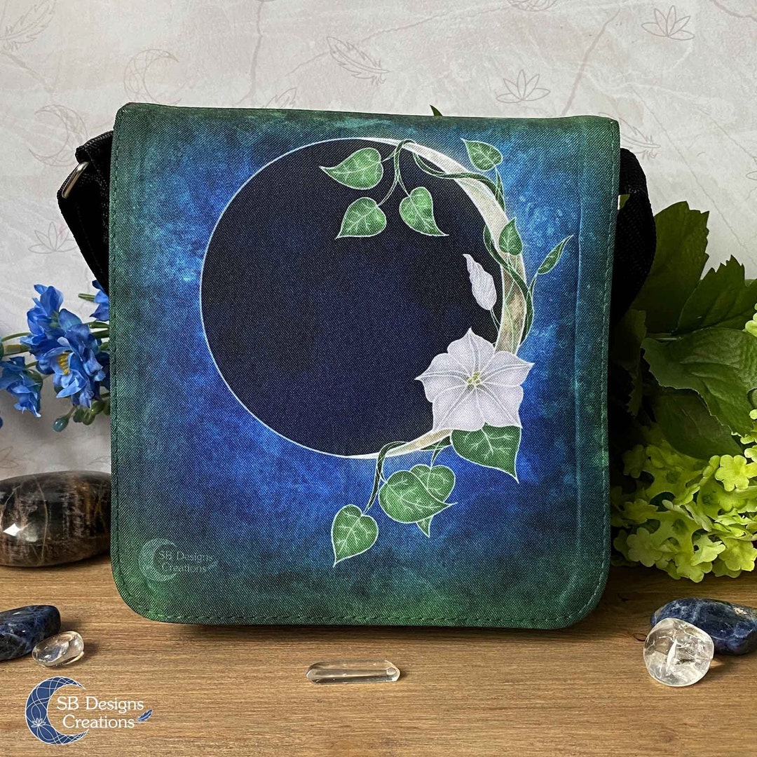 New Moon Shoulder Bag, Moonflowers Moon Magic, Moon Child Bag, Witch ...