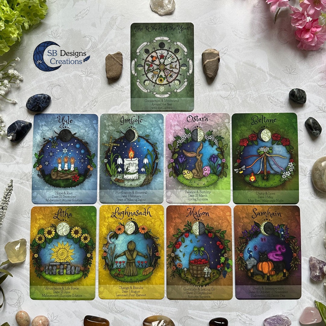Wheel of the Year Affirmation Cards | the Eight Sabbats | English or ...