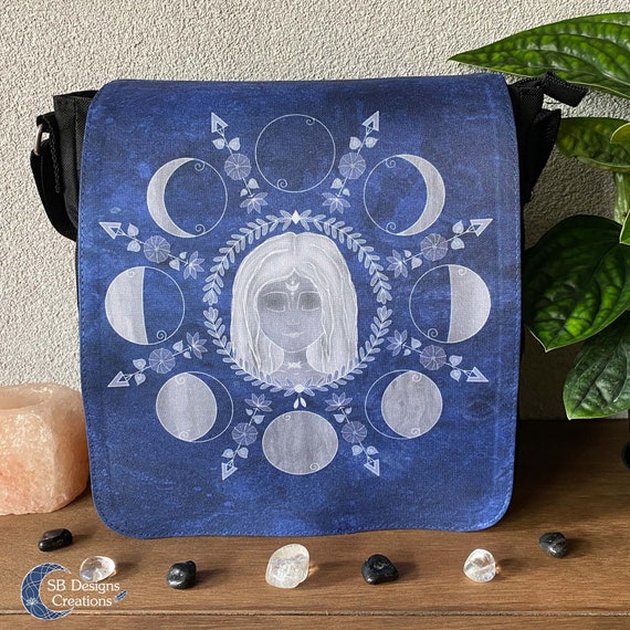 Moon Goddess Shoulder Bag Moon Phases Art Bag Moonwitch | Etsy