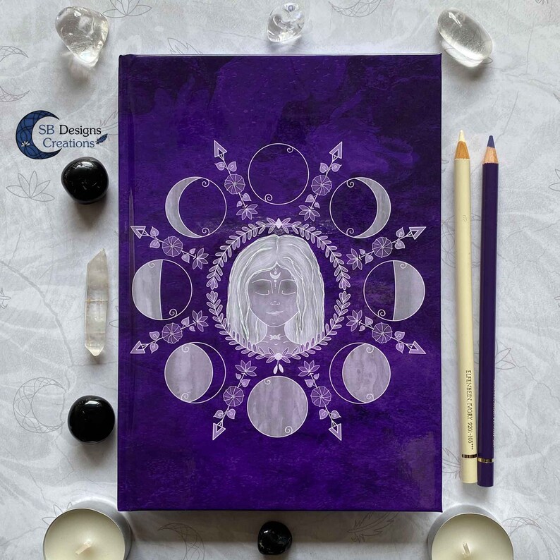 Moon Phases Journal Moongoddess Moon Magic Notebook A5 | Etsy