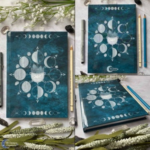 Moonphases Cauldron Crystals Notebook A5 Hardcover | Moon Journal ...