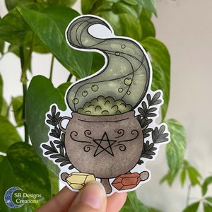 Cauldron Vinyl Sticker Witchy Vibes Decoration Witch Home Pagan Sticker ...