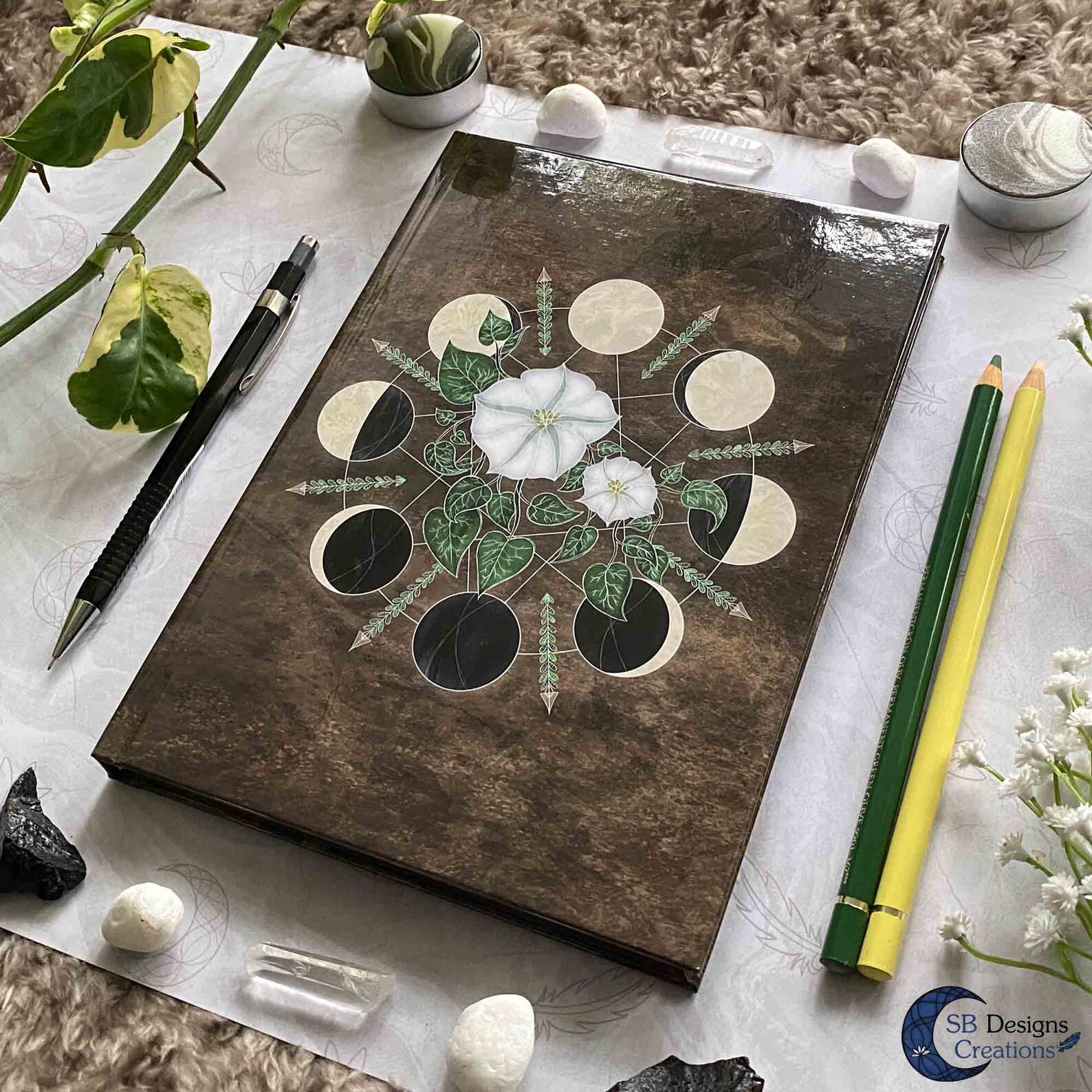 Moon Cycle Journal A5 Brown Notebook Hardcover Moon Phases | Etsy