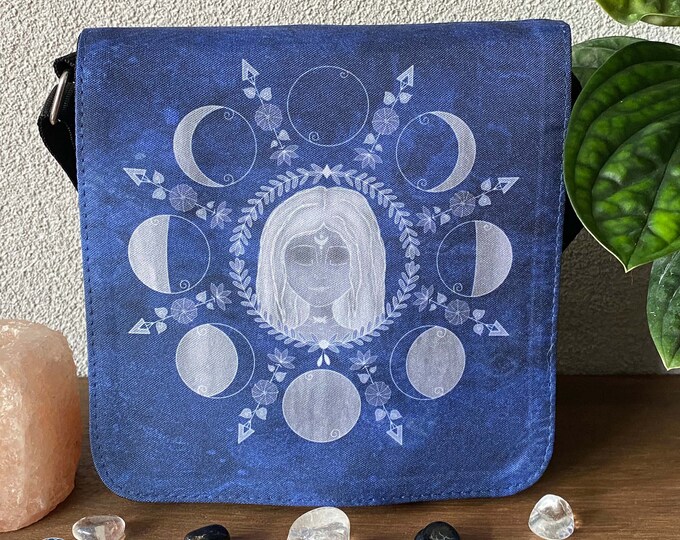 Moon Phases Shoulder Bag Moon Goddess Moon Magic Witch Bag - Etsy