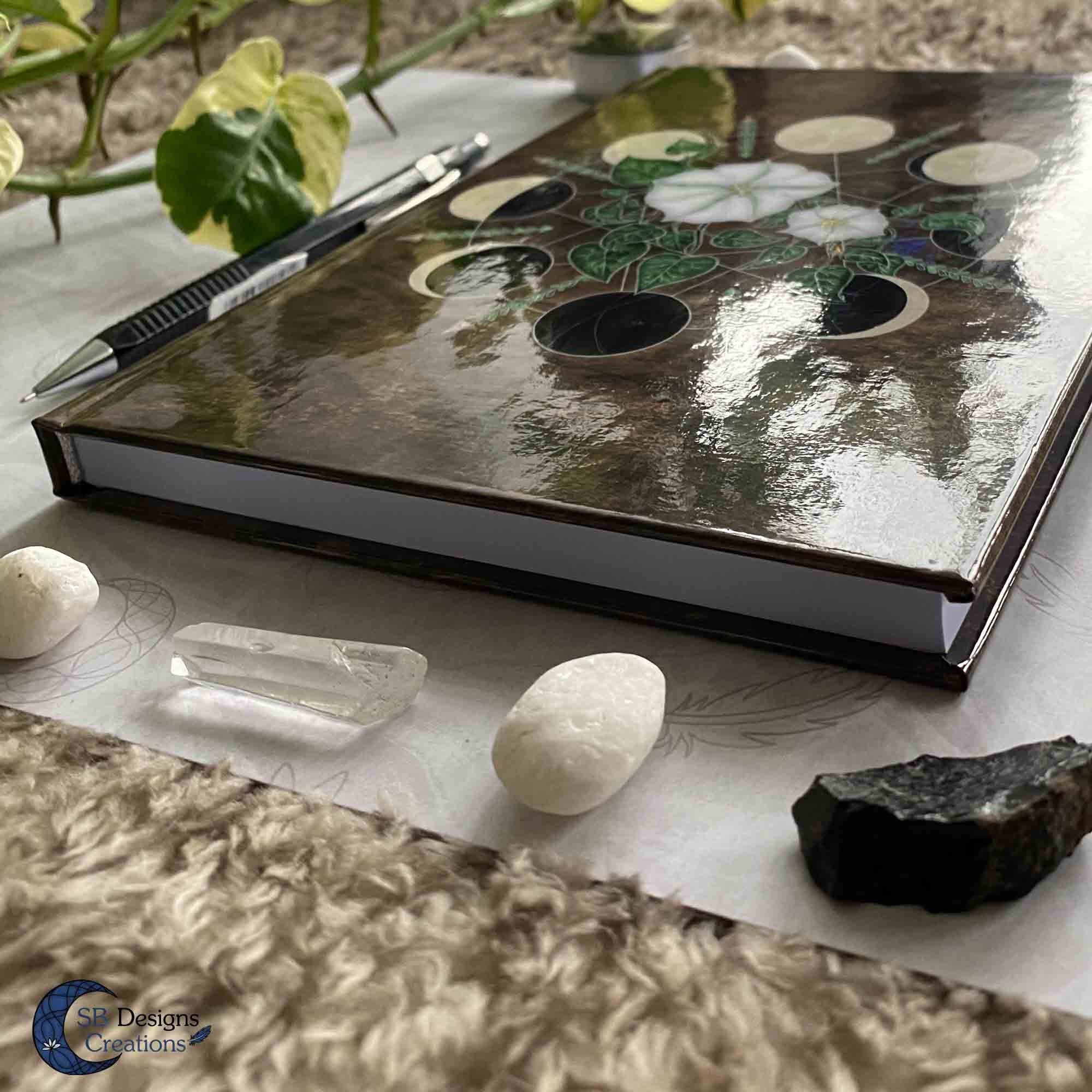 Moon cycle journal A5 Brown Notebook Hardcover Moon phases | Etsy