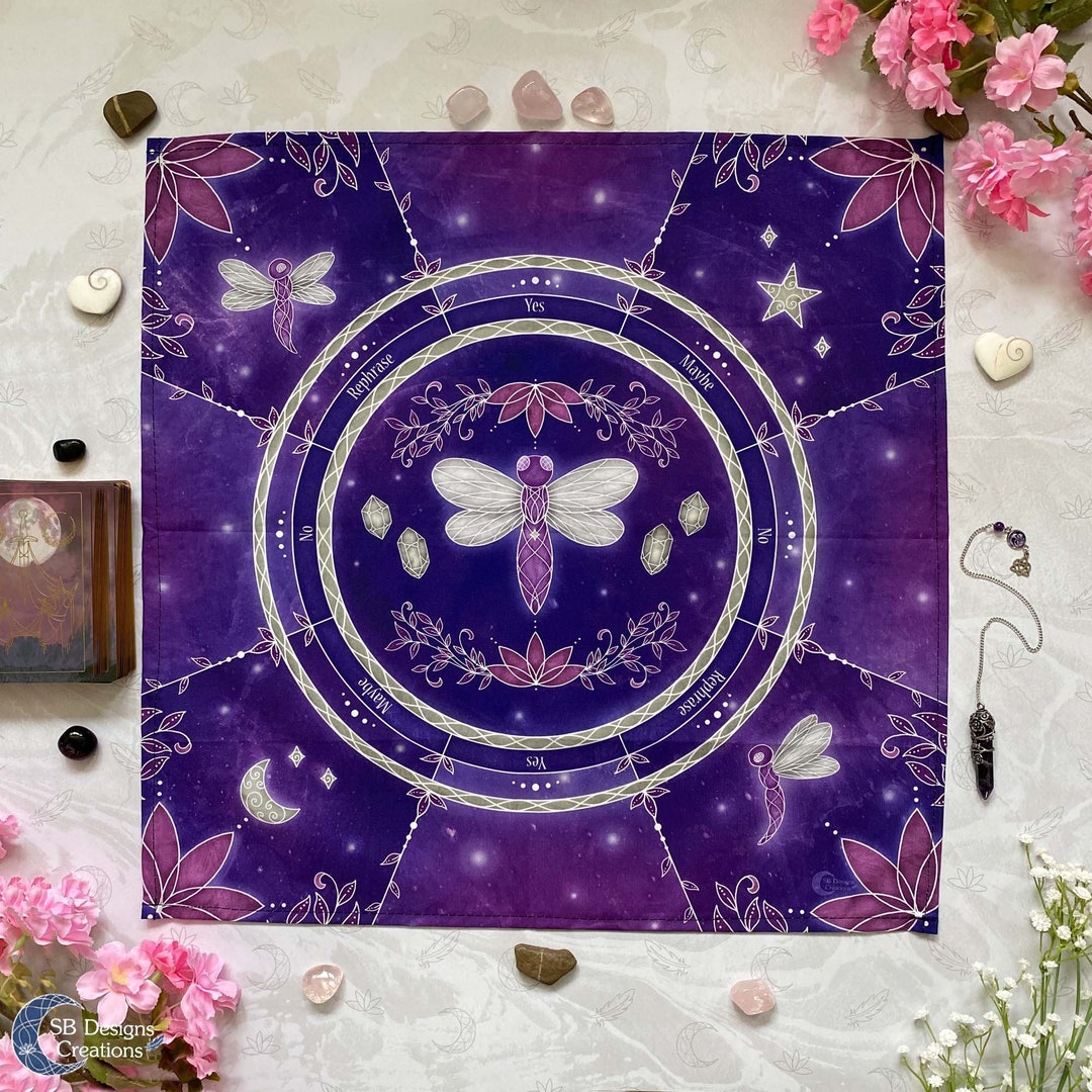 Pendulum Divination Cloth Dragonflies Purple Divination - Etsy