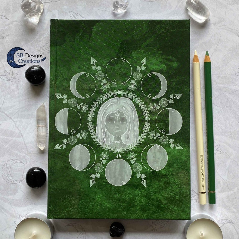Moon Phases Journal Moongoddess Moon Magic Notebook A5 | Etsy