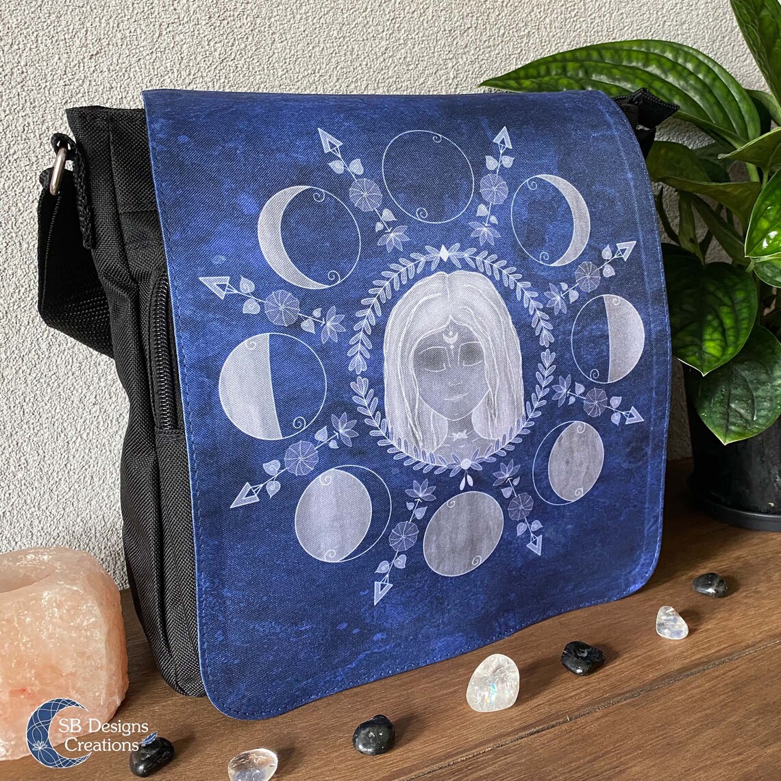 Moon Goddess Shoulder Bag Moon Phases Art Bag Moonwitch | Etsy