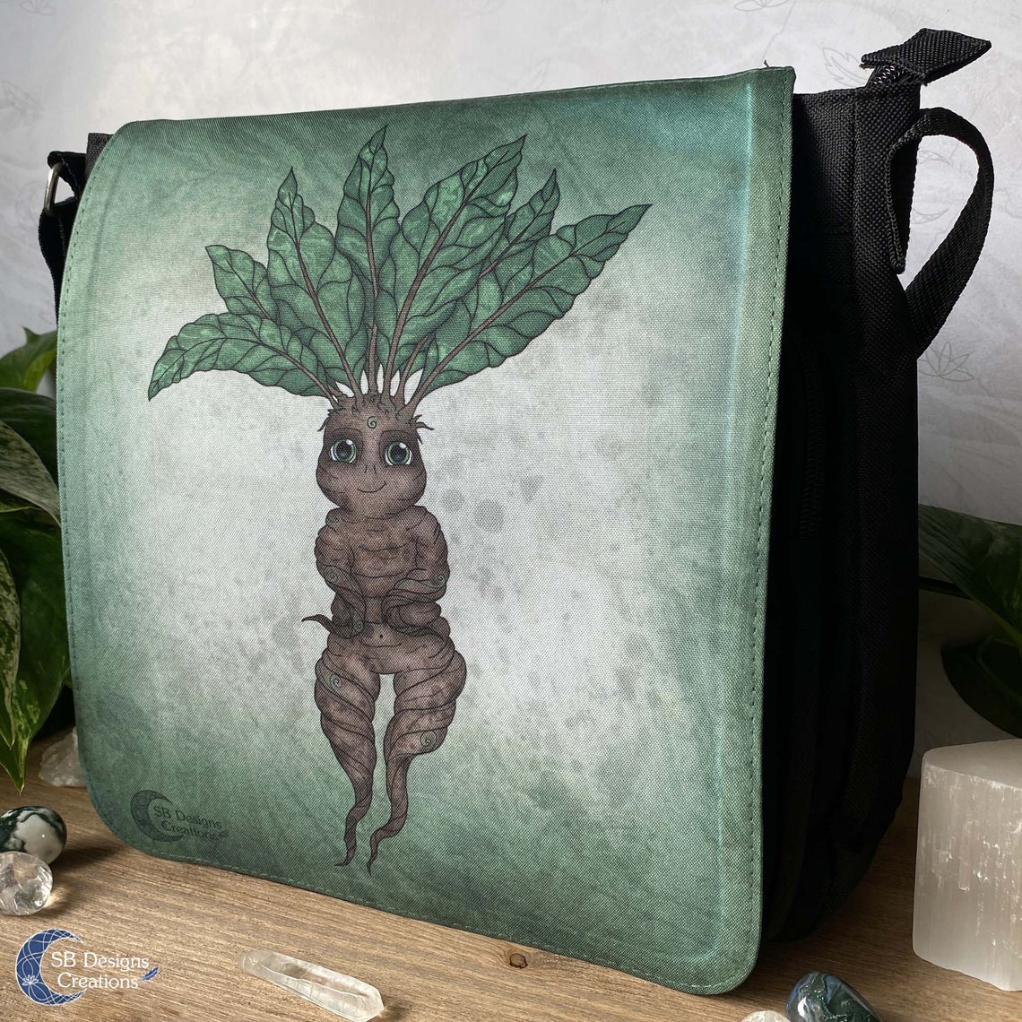 Mandrake Creature Fantasy Art Cute Plant Black Shoulder - Etsy