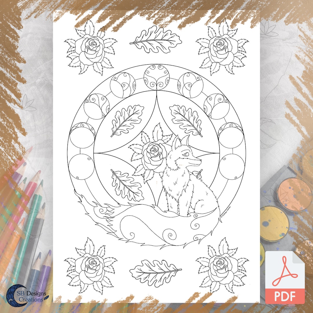 Fox Spirit Animal Coloring Page | Printable Coloring Page Book of ...