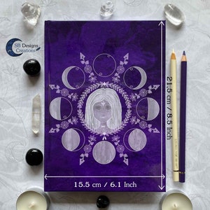 Moon Phases Journal | Moongoddess Moon Magic | Notebook A5 Hardcover ...