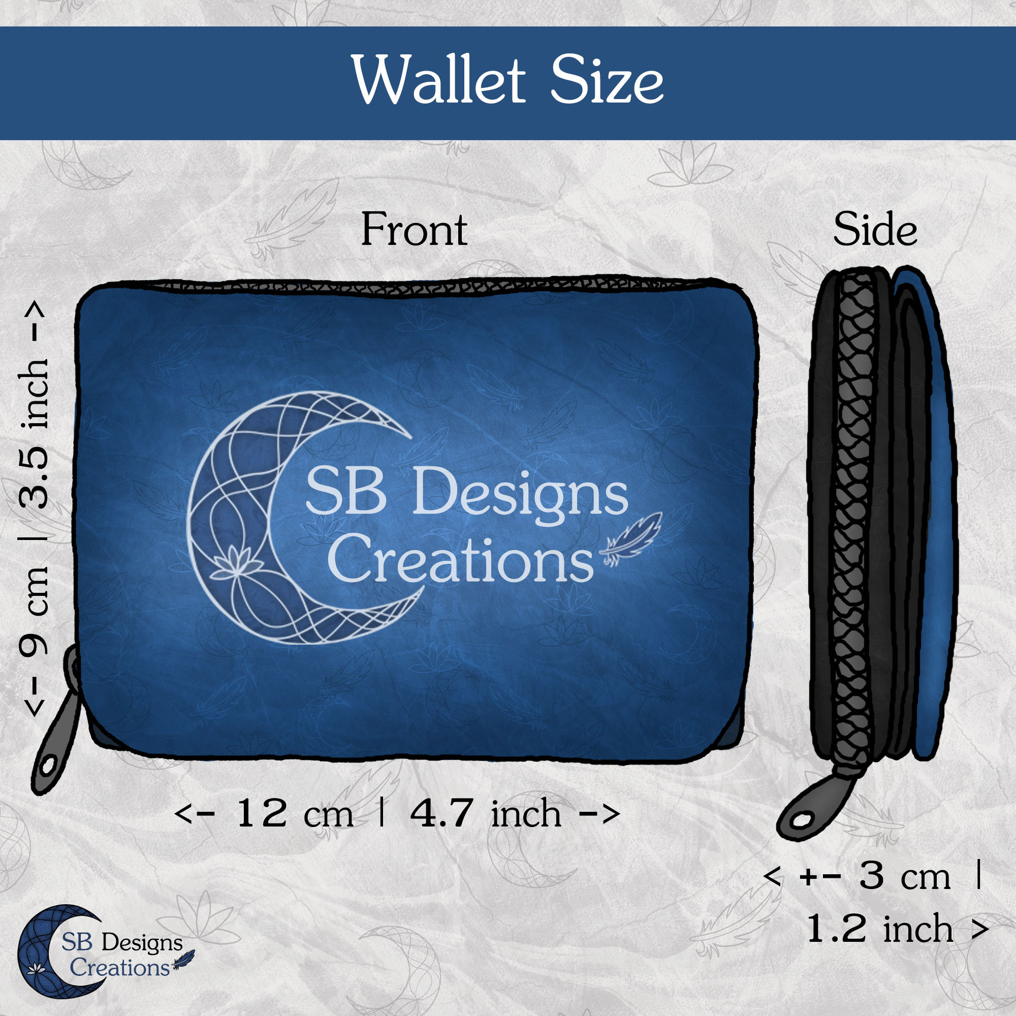 Triple Moon Wallet Witch Purse Moon Magic Art Moon Witch - Etsy