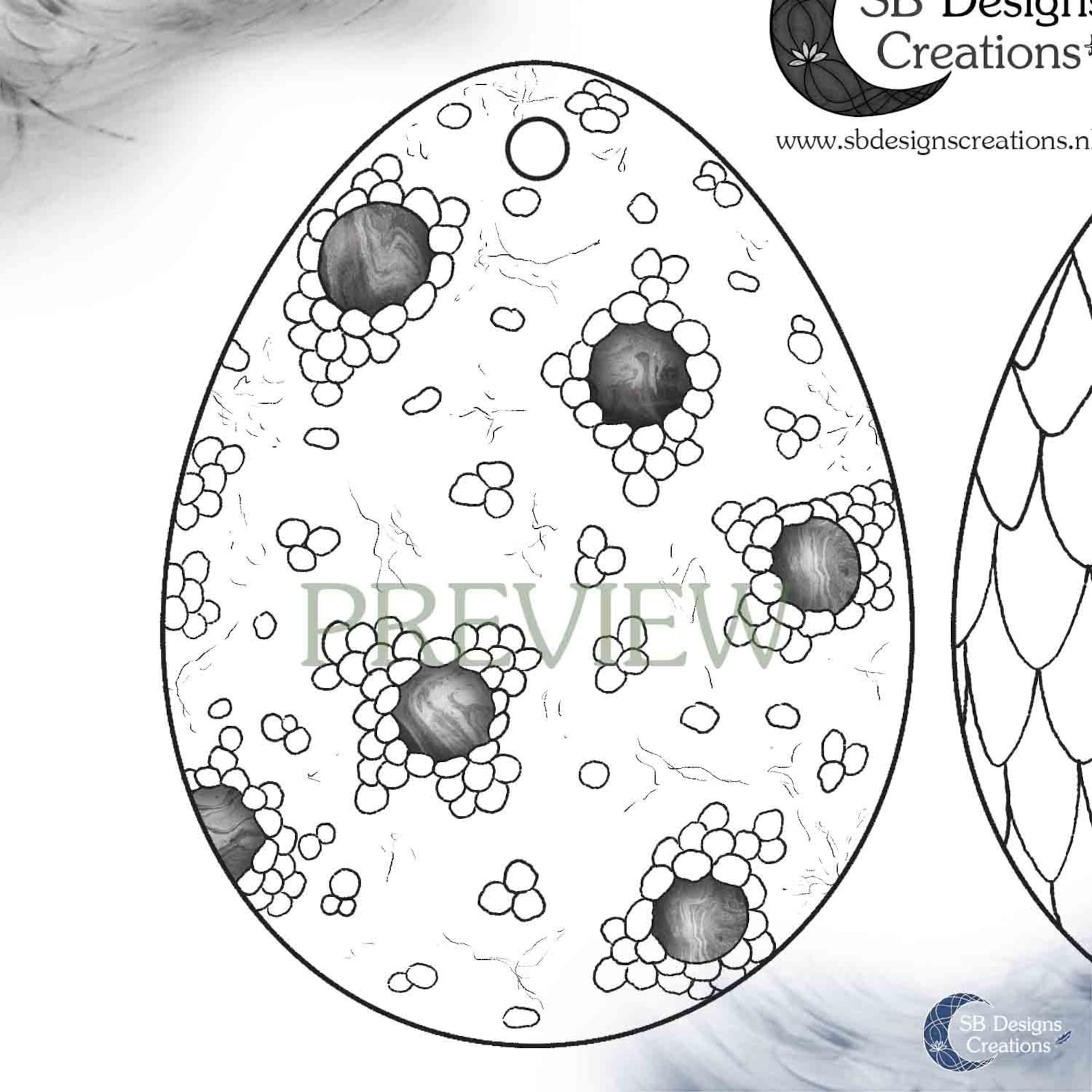 Dragon Egg Ornaments Coloring Page Easter Coloring Pages | Etsy