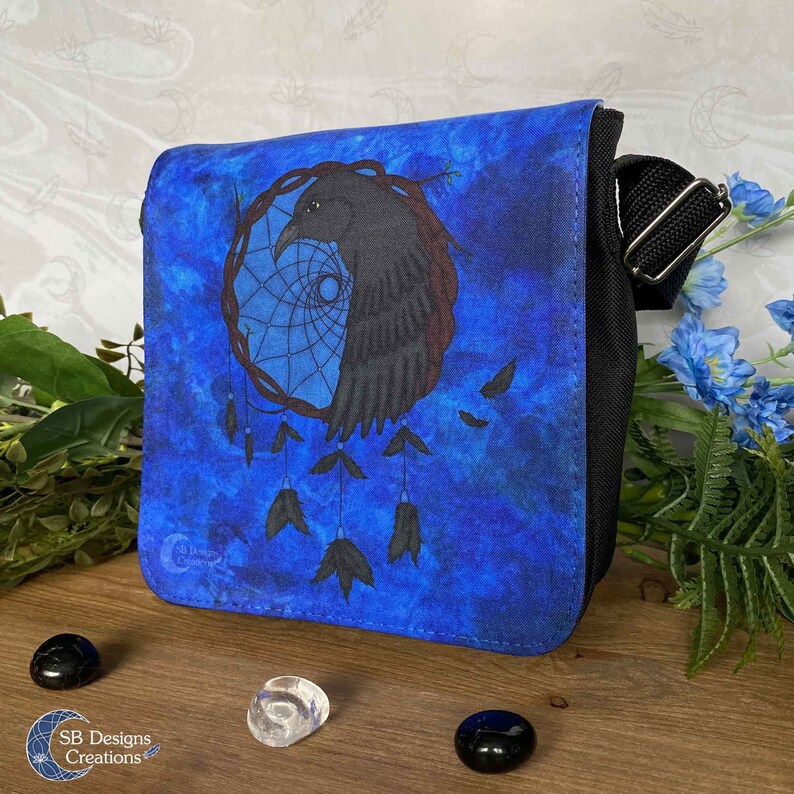 Raven Dream Catcher Bag | Fabric Shoulder Bag | Fantasy Art Raven ...