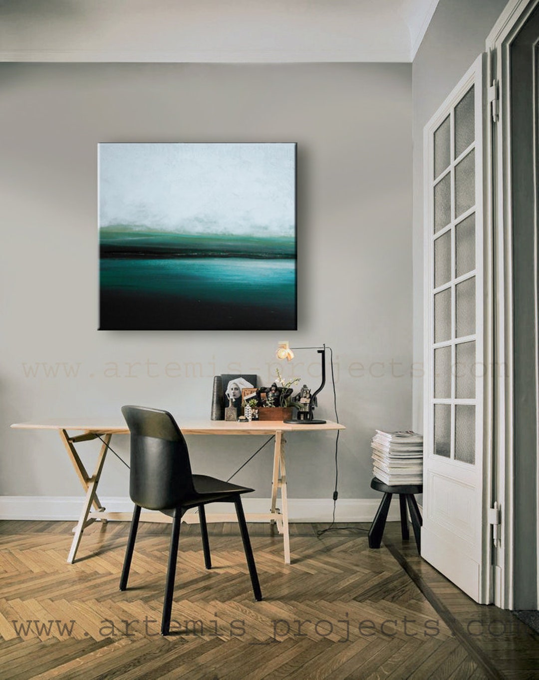 XL Size FORMAT, 3-D Frame 60 Cm X 60 Cm X 3.8 Cm, Turquoise & Texture ...