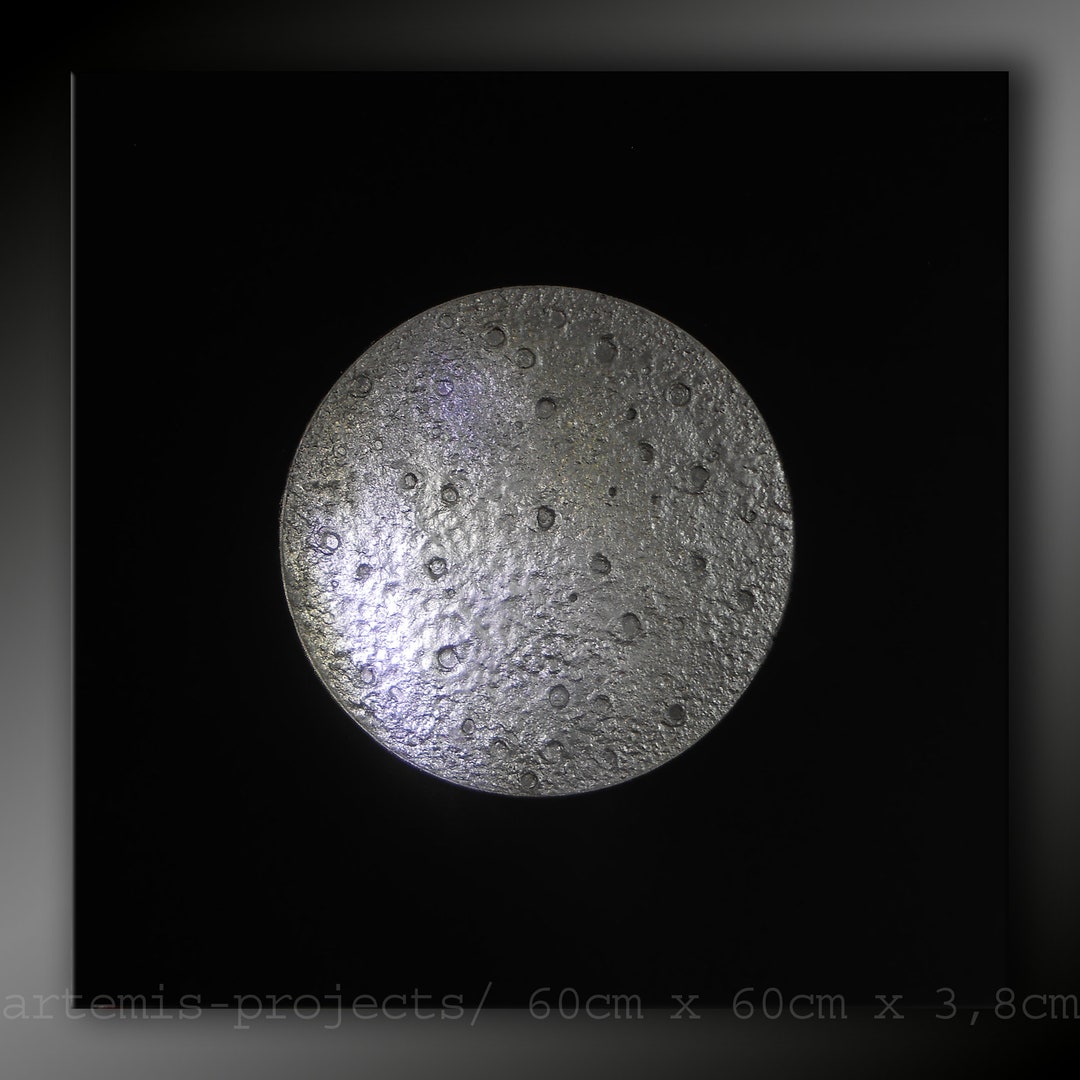 SILVER MOON, Silver Black, Structures, Framed, 3D Gallery Frame, Moon ...