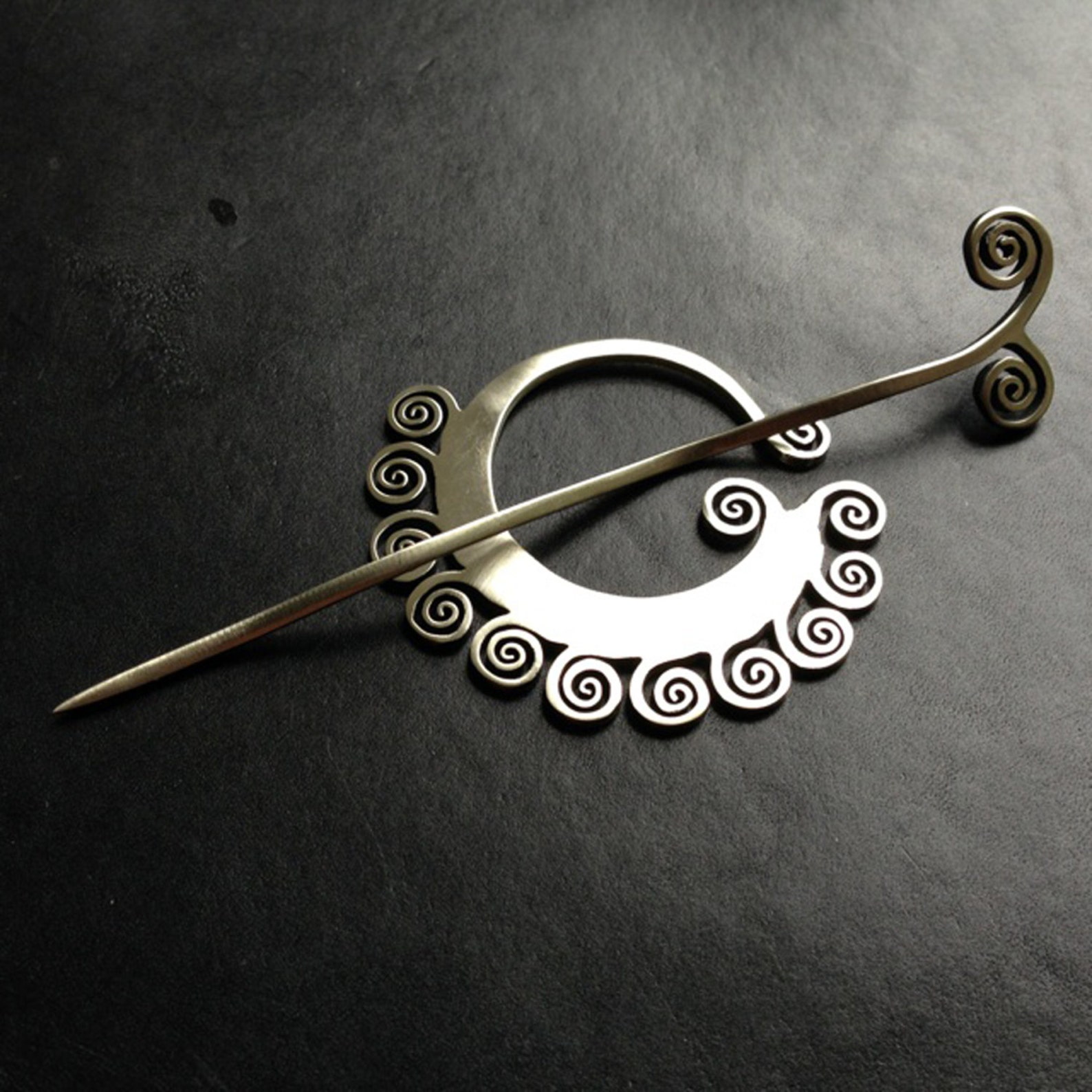 Coil Shawl Pin (white Brass, Knitwear, Crochetwear, Jewelry, Unique ...