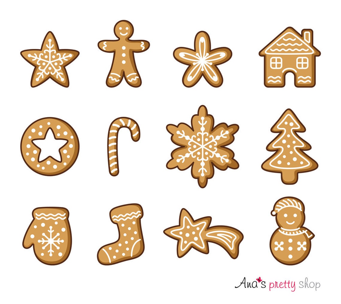 Christmas Cookies Clipart, Sweet Clipart, Gingerbread, Christmas Tree ...