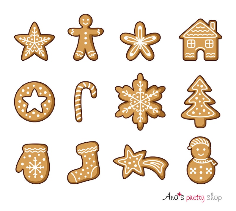 Christmas Cookies Clipart, Sweet Clipart, Gingerbread, Christmas Tree ...