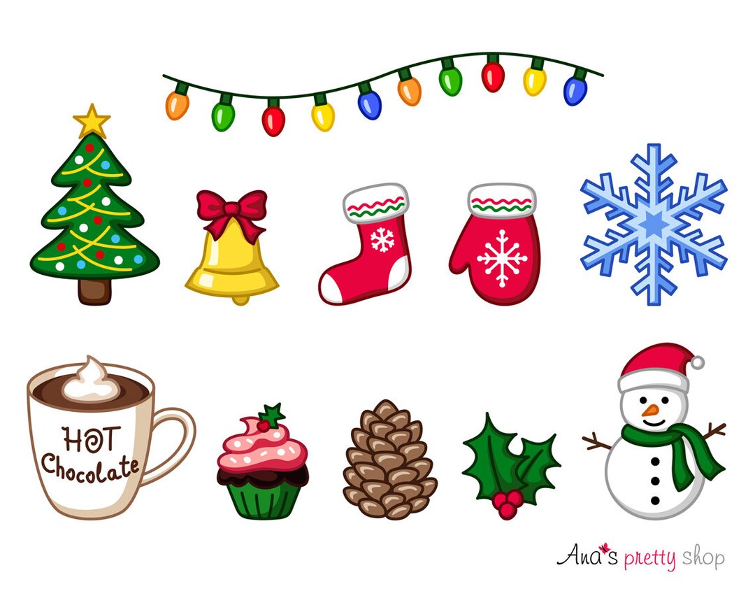 Winter Clipart, Christmas Clipart, Christmas Tree, Snowflake, Christmas ...