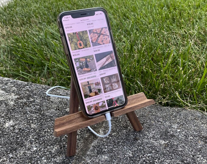 Handmade Walnut Phone Stand – A-frame Easel With Cord Access - Etsy