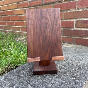 Tablet Stand Adjustable Walnut Handmade Natural Wood Holder Dock iPad ...