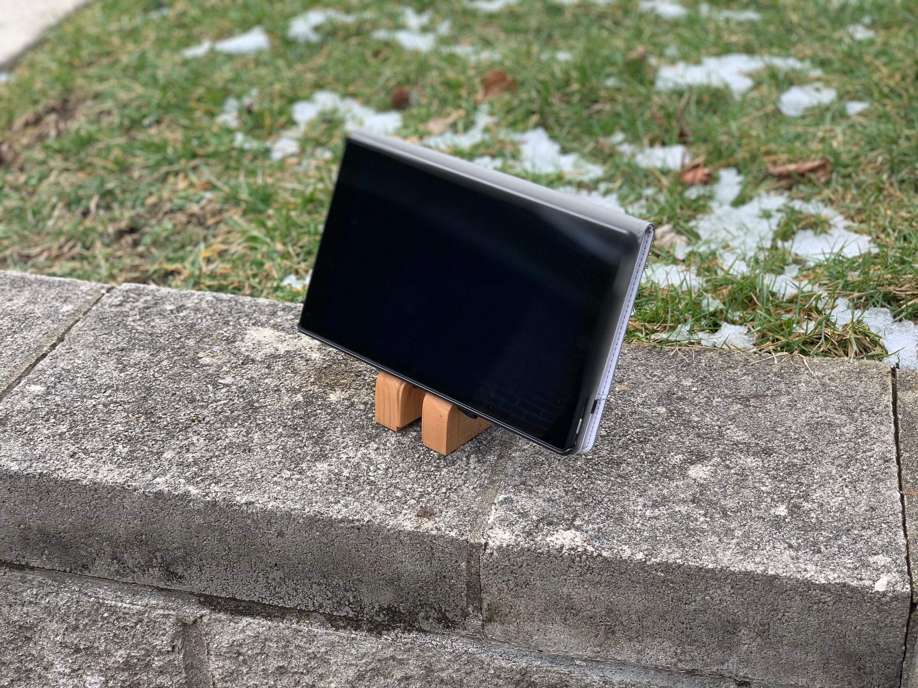 Ohio Phone Stand With Cord Access Athens Wood Phone | Etsy