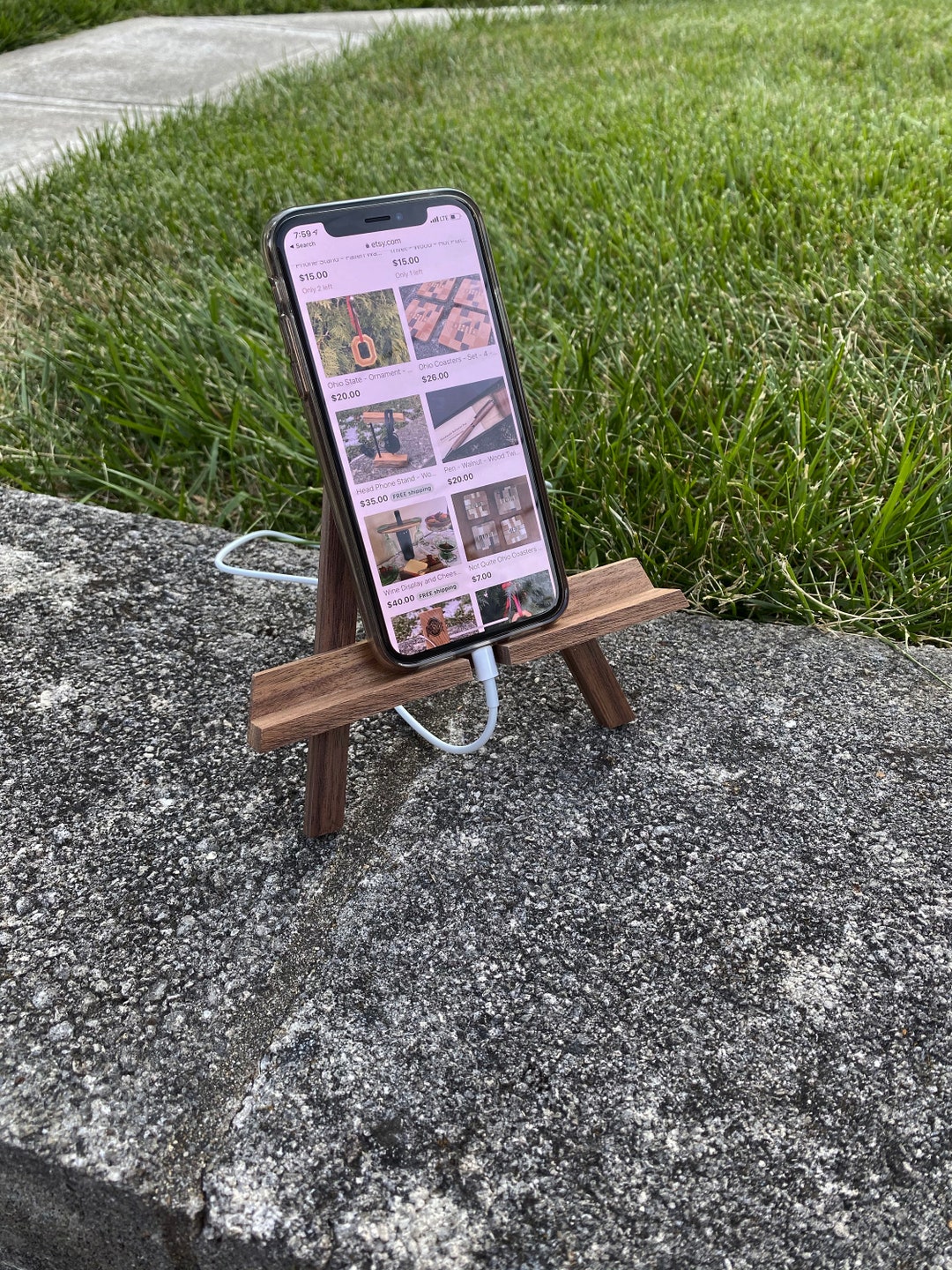Handmade Walnut Phone Stand – A-frame Easel With Cord Access - Etsy