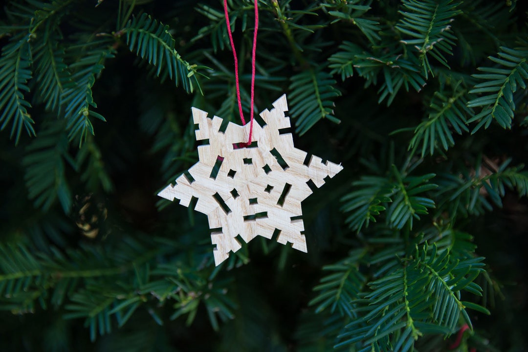 Snowflake Wood Ornament - Ash - Christmas Ornament - Company Gift ...