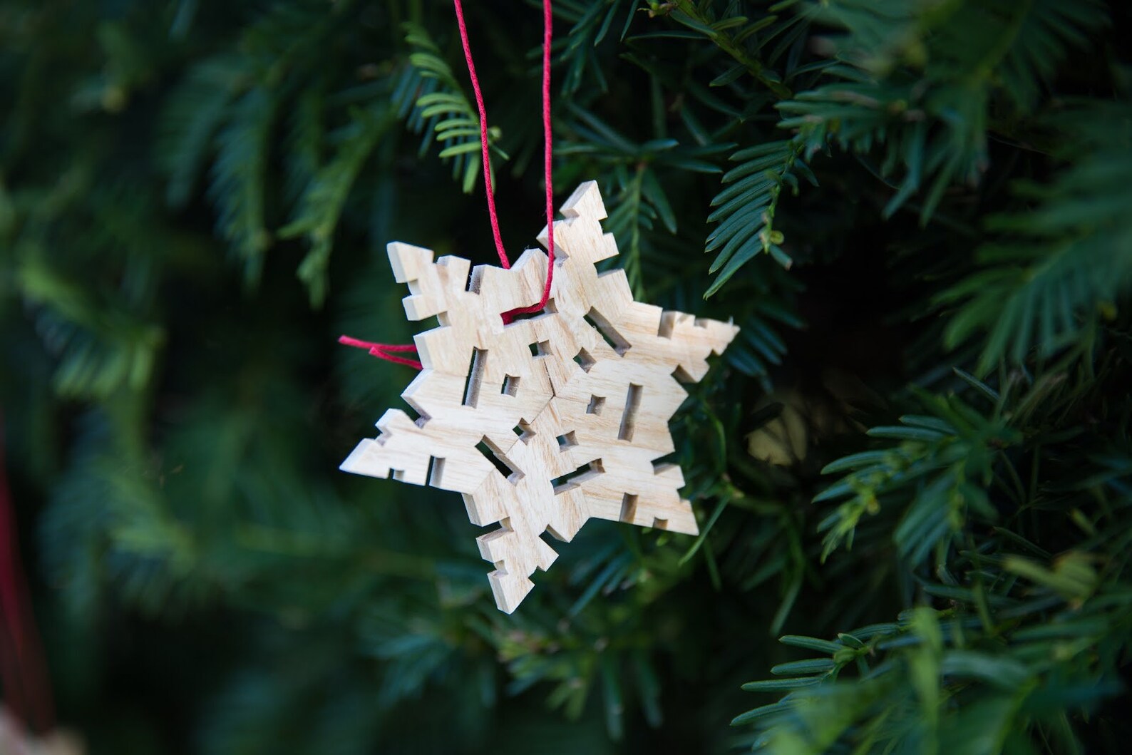 Snowflake Wood Ornament Ash Christmas Ornament Company - Etsy