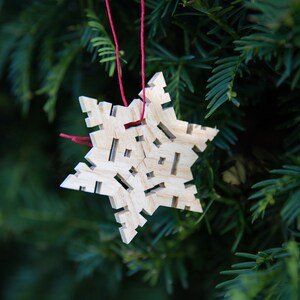 Snowflake Wood Ornament - Ash - Christmas Ornament - Company Gift ...