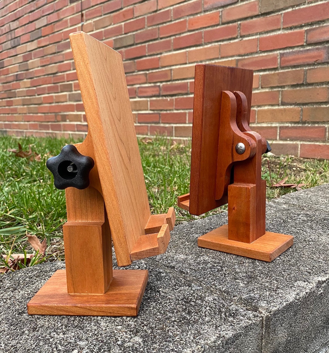 Tablet Stand - Adjustable - Hand Made - Natural Wood - Holder - Dock ...